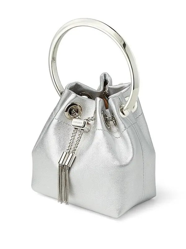 JIMMY CHOO Bon Bon Micro Bucket Bag - Silver