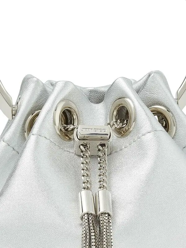 JIMMY CHOO Bon Bon Micro Bucket Bag - Silver