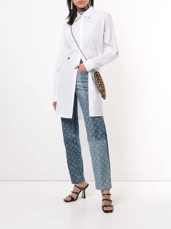 Palm Angels Palm-tree Motif Long-line Shirt