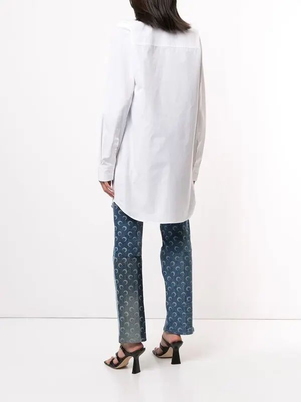 Palm Angels Palm-tree Motif Long-line Shirt