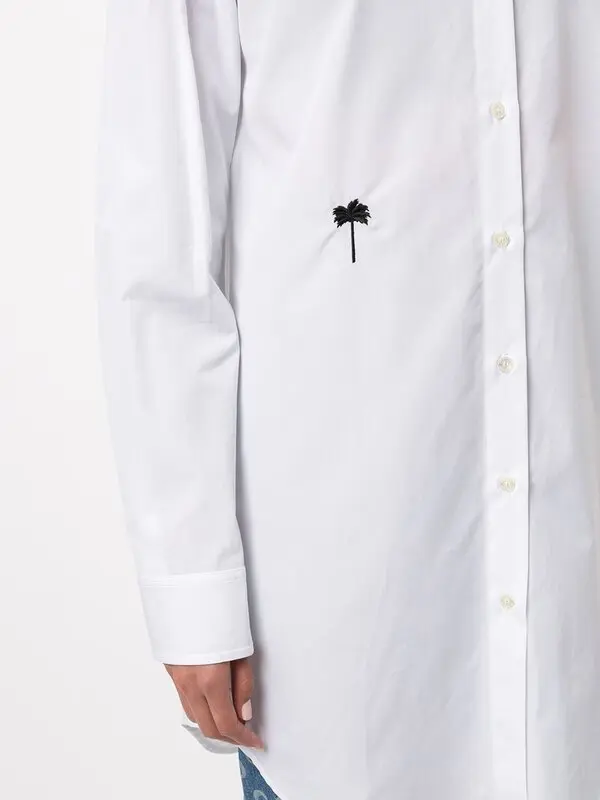 Palm Angels Palm-tree Motif Long-line Shirt