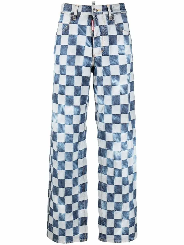 Dsquared2 Checked Wide-leg Jeans
