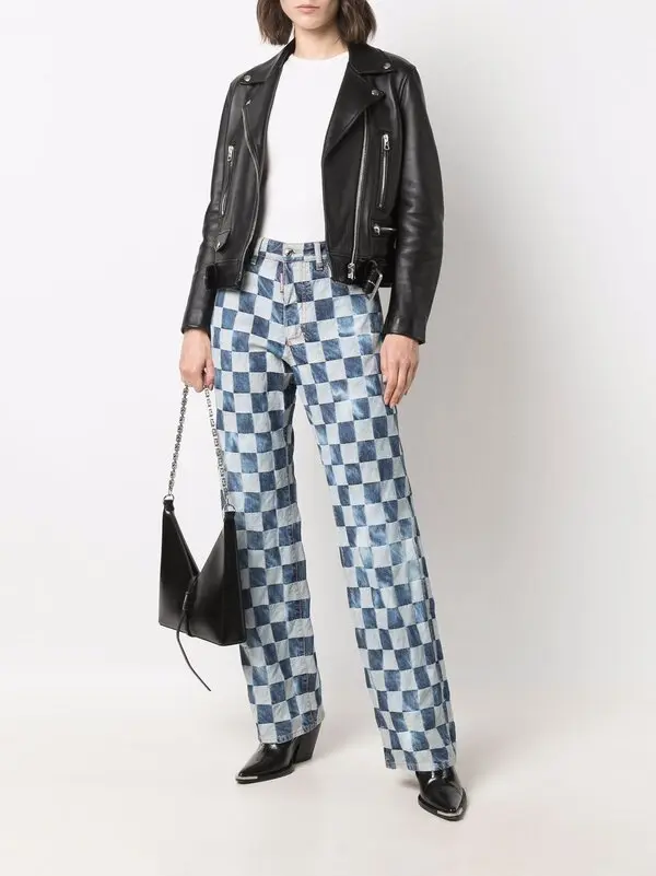 Dsquared2 Checked Wide-leg Jeans
