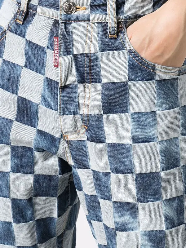 Dsquared2 Checked Wide-leg Jeans