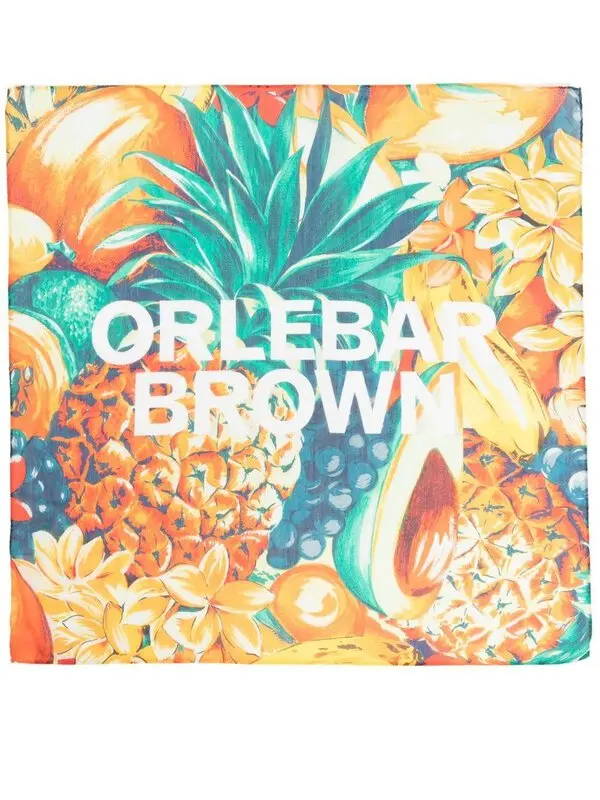 Orlebar Brown Graphic-print Logo Scarf