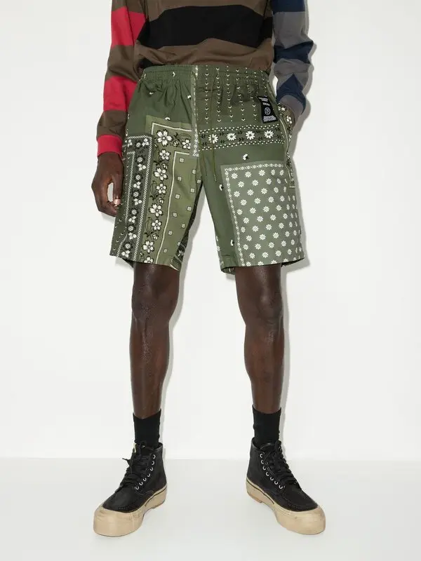 NEIGHBORHOOD Bandana Patchwork Bermuda Shorts