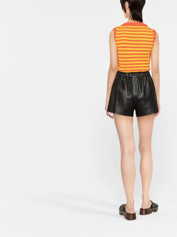 Red Valentino Leather Mini Shorts