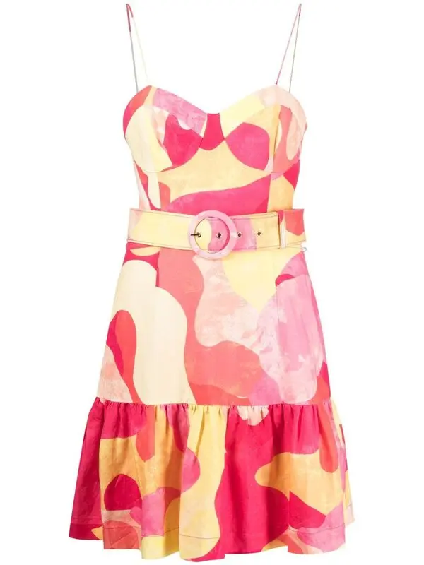 Rebecca Vallance Toretto Abstract-print Mini Dress