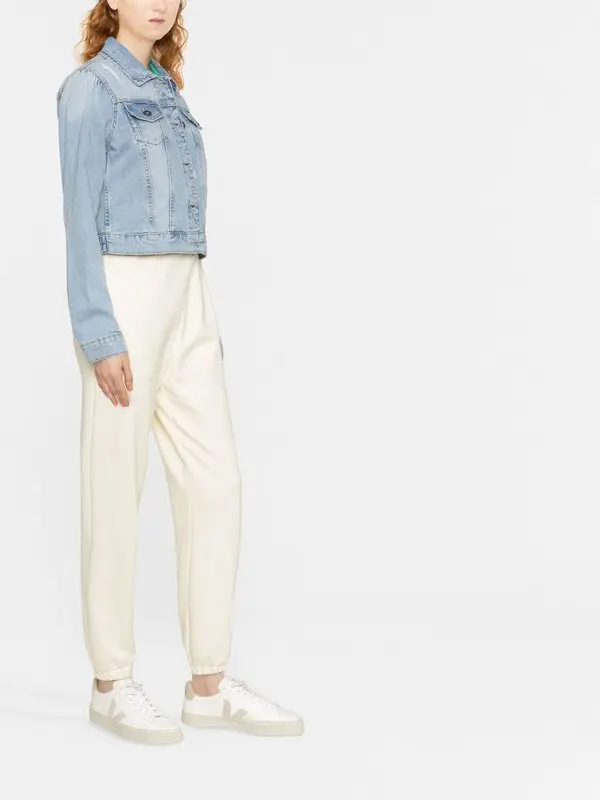 Dkny Ripped Denim Cropped Jacket
