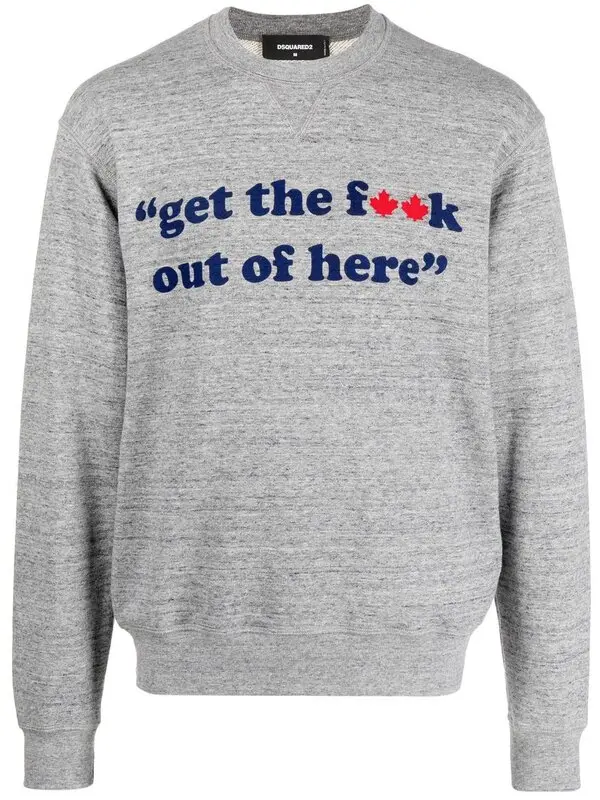 Dsquared2 Slogan Print Mélange Sweatshirt