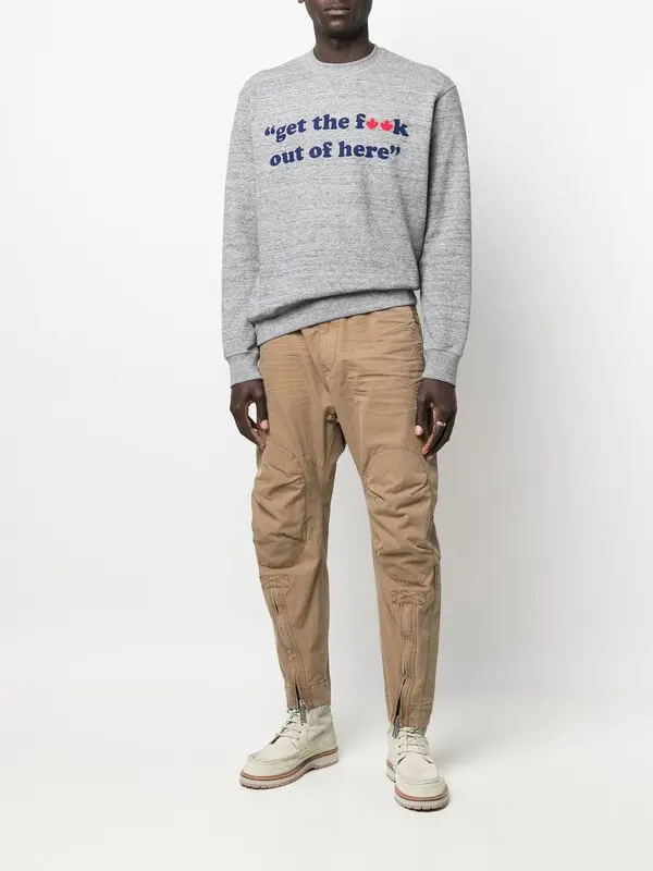 Dsquared2 Slogan Print Mélange Sweatshirt