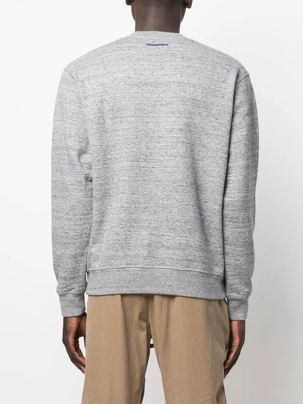 Dsquared2 Slogan Print Mélange Sweatshirt