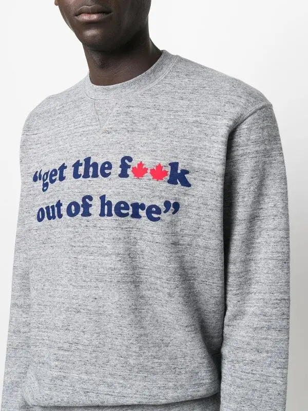 Dsquared2 Slogan Print Mélange Sweatshirt