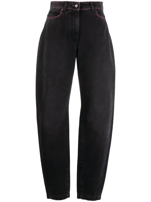 MSGM Barrel-leg High-waisted Jeans