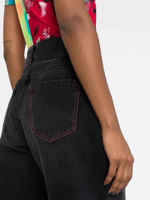 MSGM Barrel-leg High-waisted Jeans