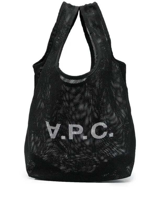 A.p.c. Logo-print Mesh Tote Bag - Black
