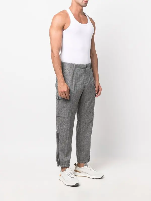 Brunello Cucinelli Chevron-knit Trousers