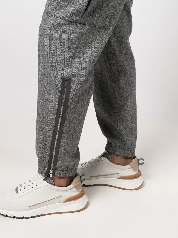 Brunello Cucinelli Chevron-knit Trousers