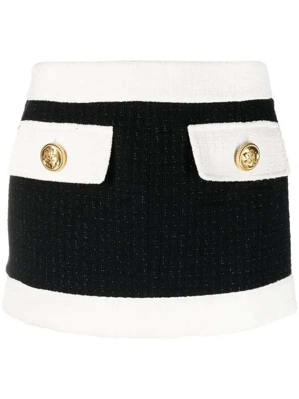 Dsquared2 Two-tone Tweed Mini Skirt - Black
