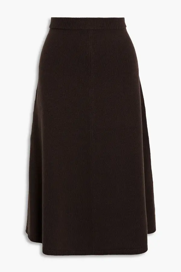 JOSEPH Wool Knit Midi Skirt - Dark Green