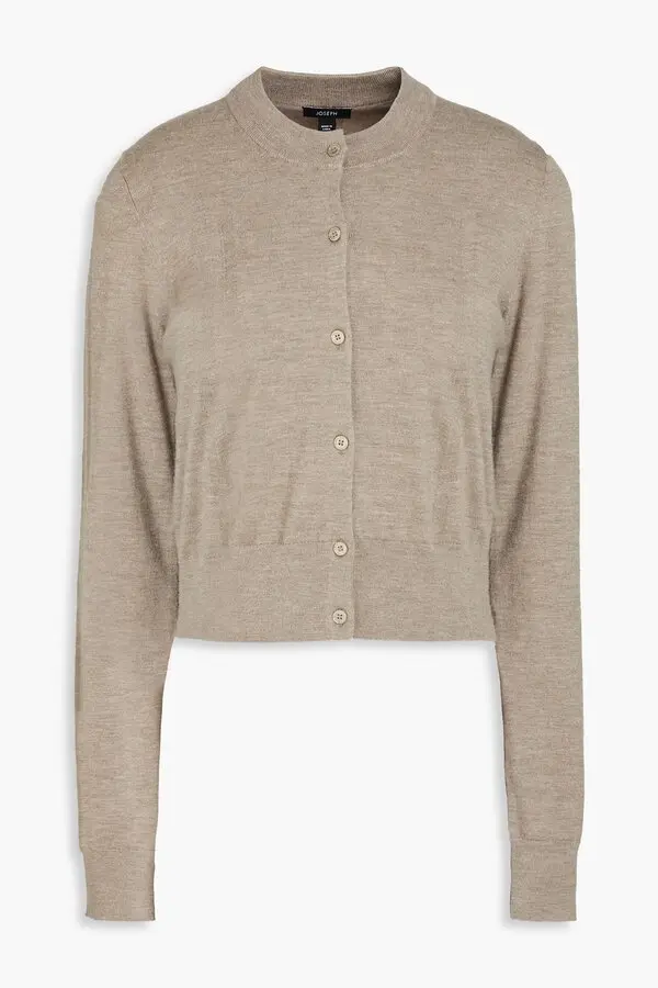 JOSEPH Mélange Cashmere-blend Cardigan - Mushroom