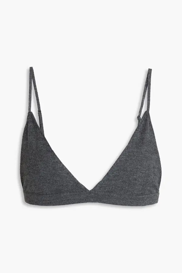 JOSEPH Mélange Cashmereblend Bra Top - Dark Gray