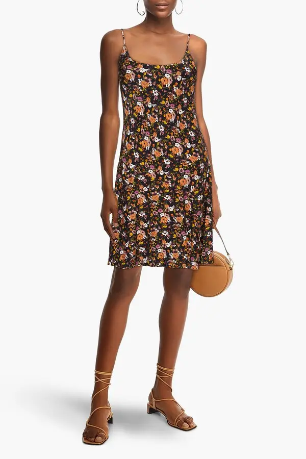 Rag & Bone Eva Floral Print Silk Mini Slip Dress