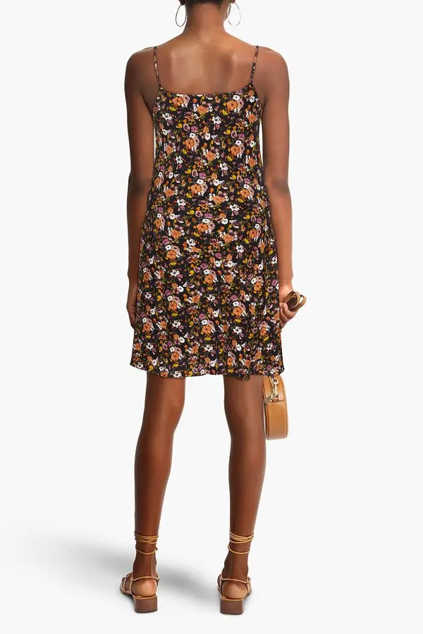 Rag & Bone Eva Floral Print Silk Mini Slip Dress