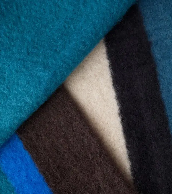 Loewe Anagram Striped Mohair And Wool Blanket