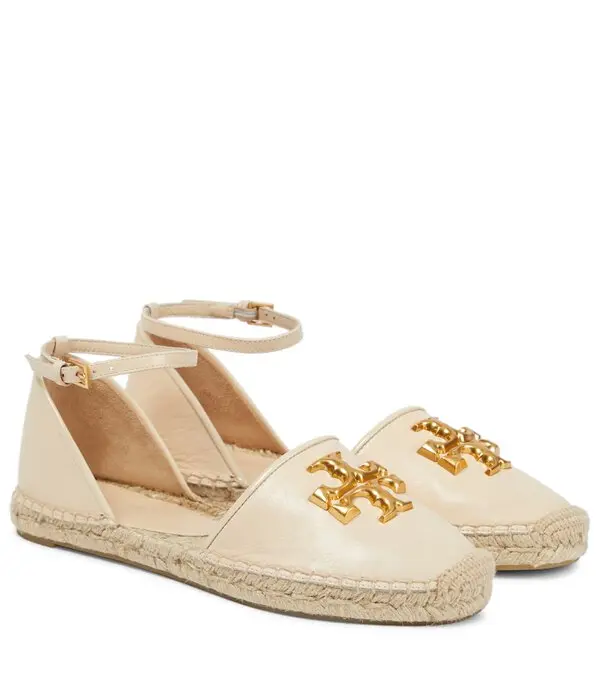 Tory Burch Eleanor Embellished Leather Espadrilles