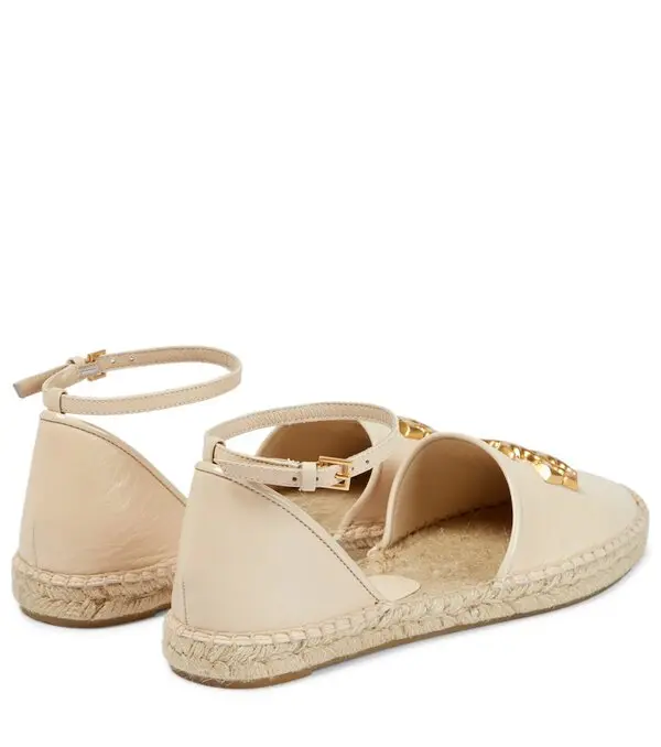 Tory Burch Eleanor Embellished Leather Espadrilles