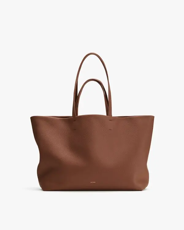 Cuyana Leather Tote Bag - Dark Chestnut