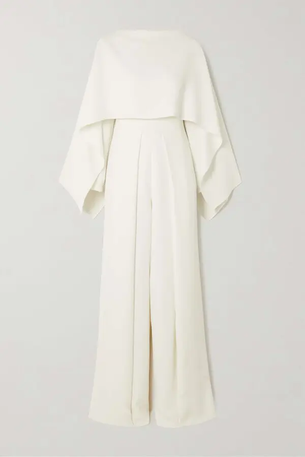 Solace London Lara Cape-effect Crepe Jumpsuit