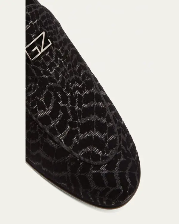 Giuseppe Zanotti Atrax Velvet Loafers - Blk/Anthracite 