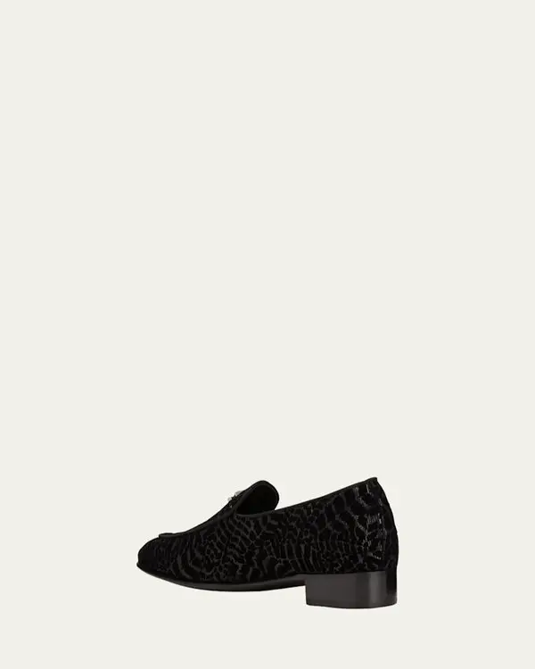 Giuseppe Zanotti Atrax Velvet Loafers - Blk/Anthracite  display picture 3
