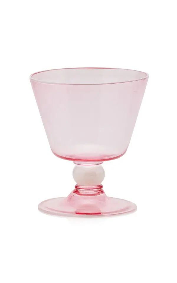 MODA DOMUS Footed Water Glass - Pink