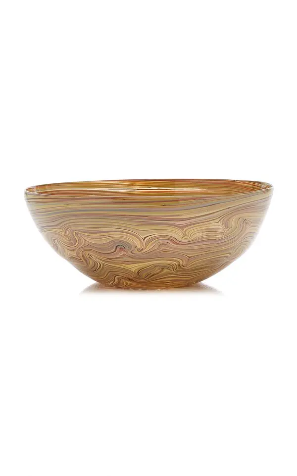 MODA DOMUS Calcedonio Glass Salad Bowl - Neutral