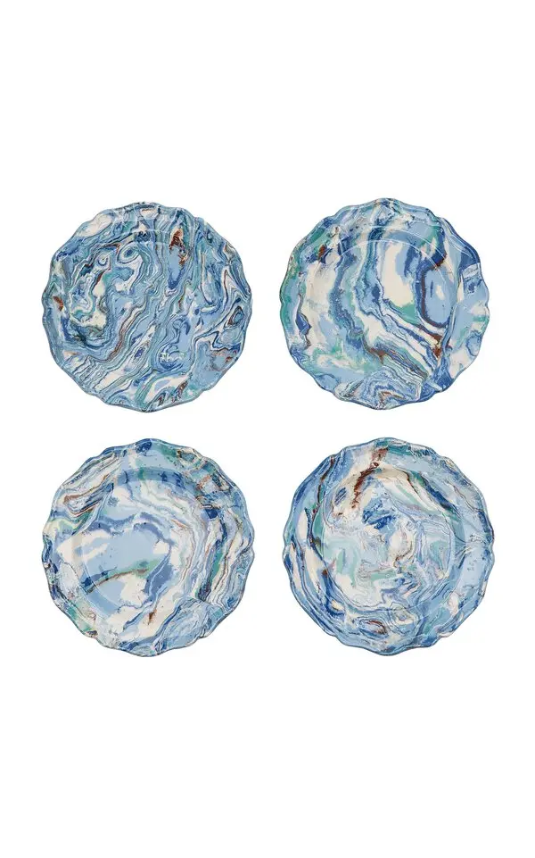 MODA DOMUS Set-of-four Ceramic Dessert Plates - Blue