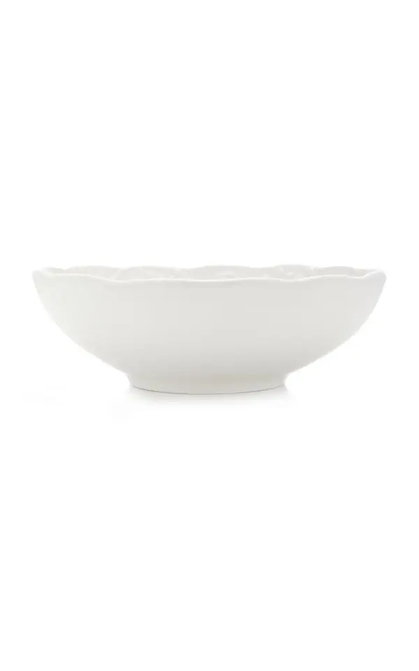 MODA DOMUS Lily Of The Valley Ceramic Serving Bowl - White