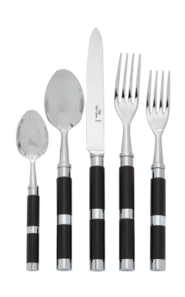 ALAIN SAINT-JOANIS Carla Stainless Steel And Ebony Silverware Set - Black