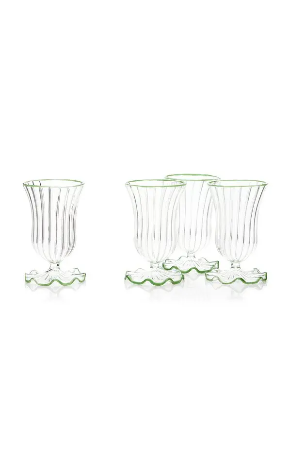 MODA DOMUS Set-of-four Wine Glasses - Green