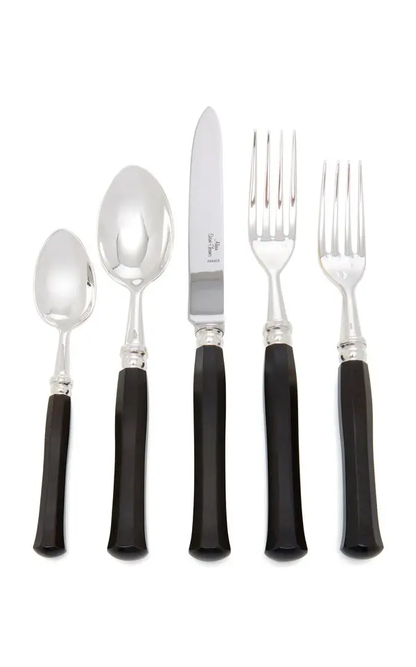 ALAIN SAINT-JOANIS Riviera Silver-plated Ebony Silverware Set - Black