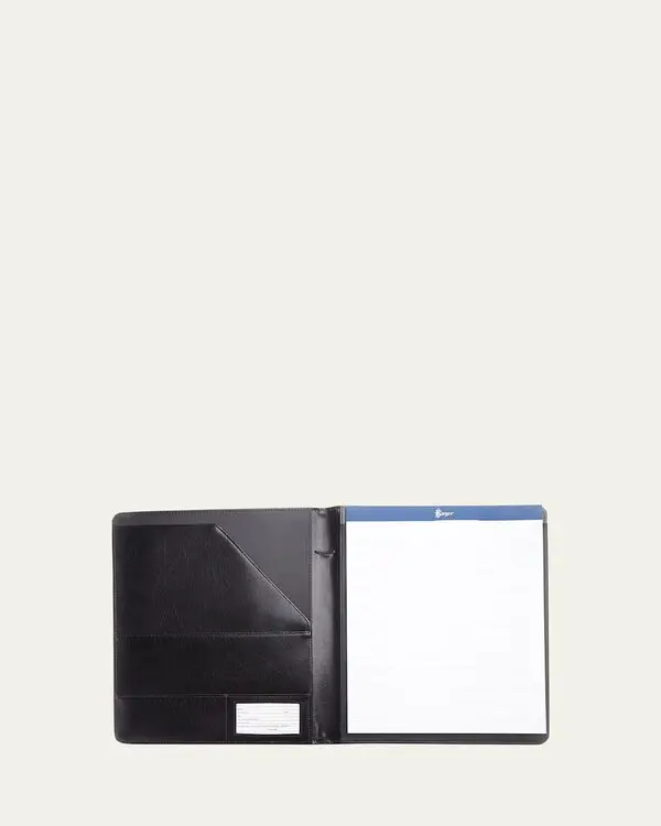 ROYCE NEW YORK Executive Leather Writing Portfolio, Personalized - Black