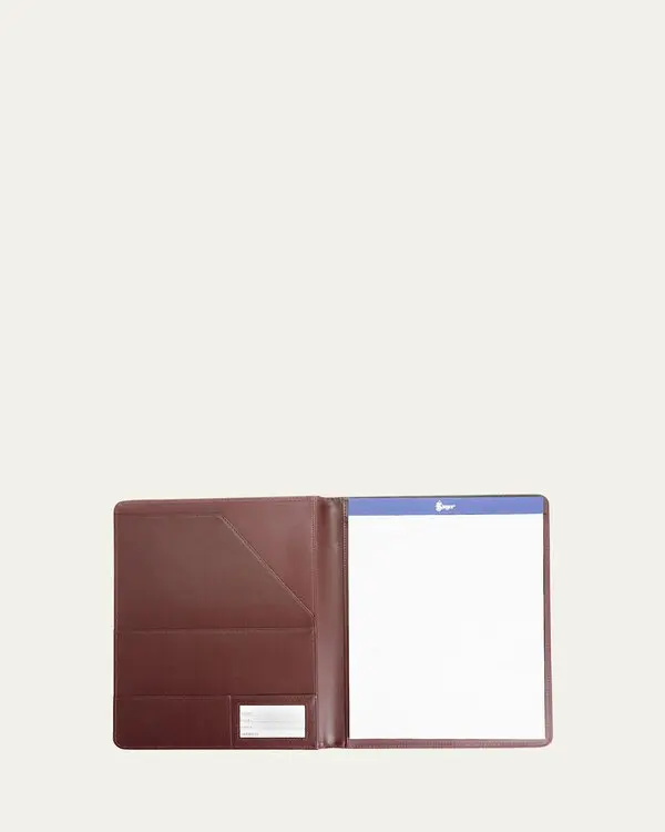 ROYCE NEW YORK Executive Leather Writing Portfolio, Personalized - Cognac