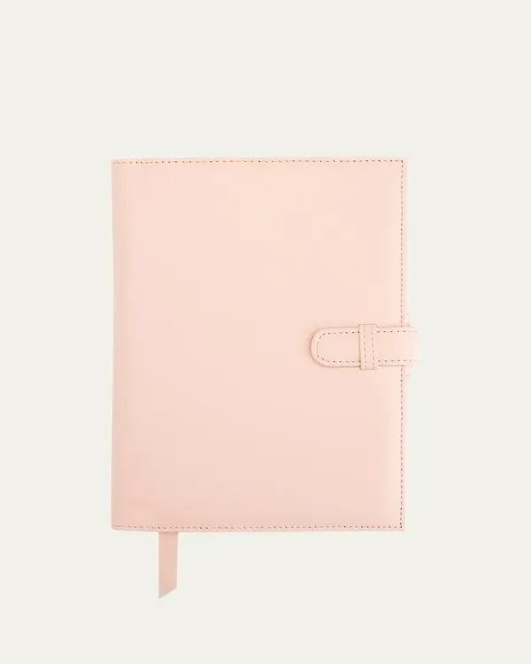 ROYCE NEW YORK Monogrammed Executive Weekly Leather Calendar Planner, Personalized - Light Pink
