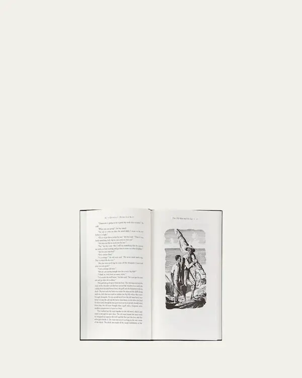 GRAPHIC IMAGE The Old And The Sea" Leather Bound Book Ernest Hemingway