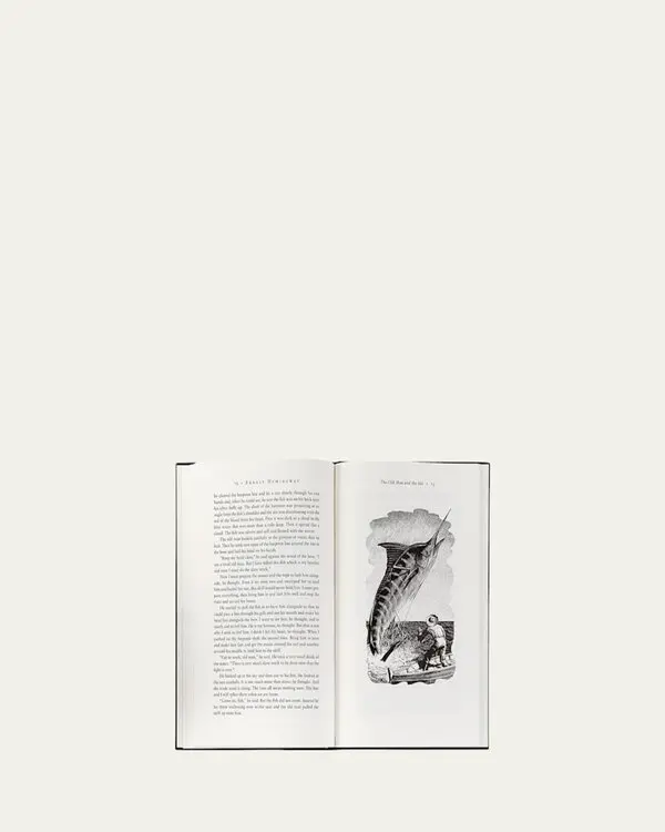 GRAPHIC IMAGE The Old And The Sea" Leather Bound Book Ernest Hemingway