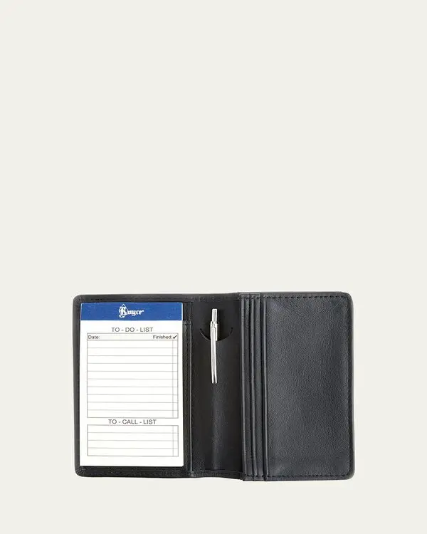 ROYCE NEW YORK Personalized Leather Notepad Organizer Wallet