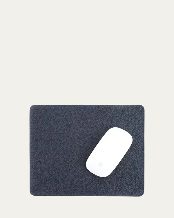 ROYCE NEW YORK Personalized Leather Mouse Pad - Navy Blue
