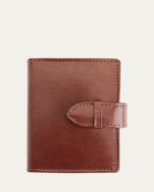 ROYCE NEW YORK Personalized Leather Playing Card Set Holder - Brown